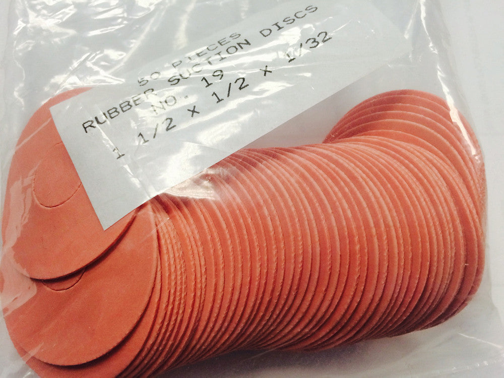 Rubber Suction Disc Flat Disc no.19 1 1/2 x 1/2 x 1/32 (Qty 50 ...